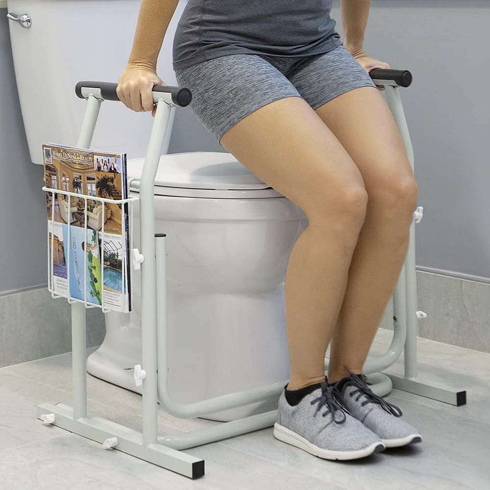 Toilet Surround Support Rails, with Basket - Better Support Australia